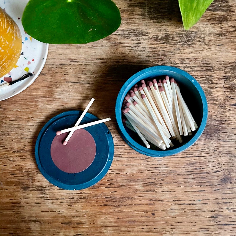 Terrazzo Matchbox & Striker - Jesmonite Homeware - Match Pot ...