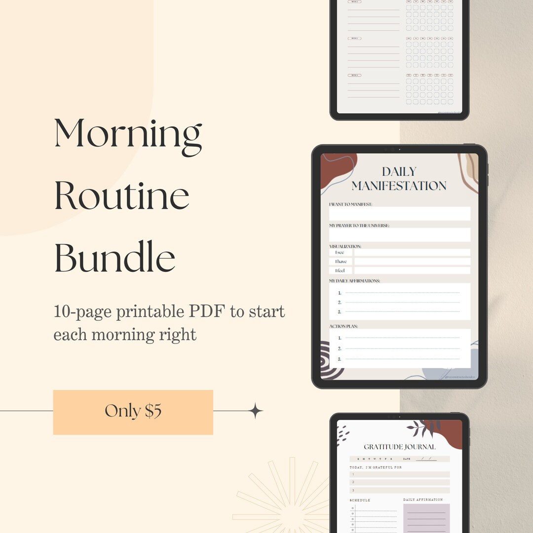 Morning Routine Bundle Printable PDF by Reconstructed Soul Co ...