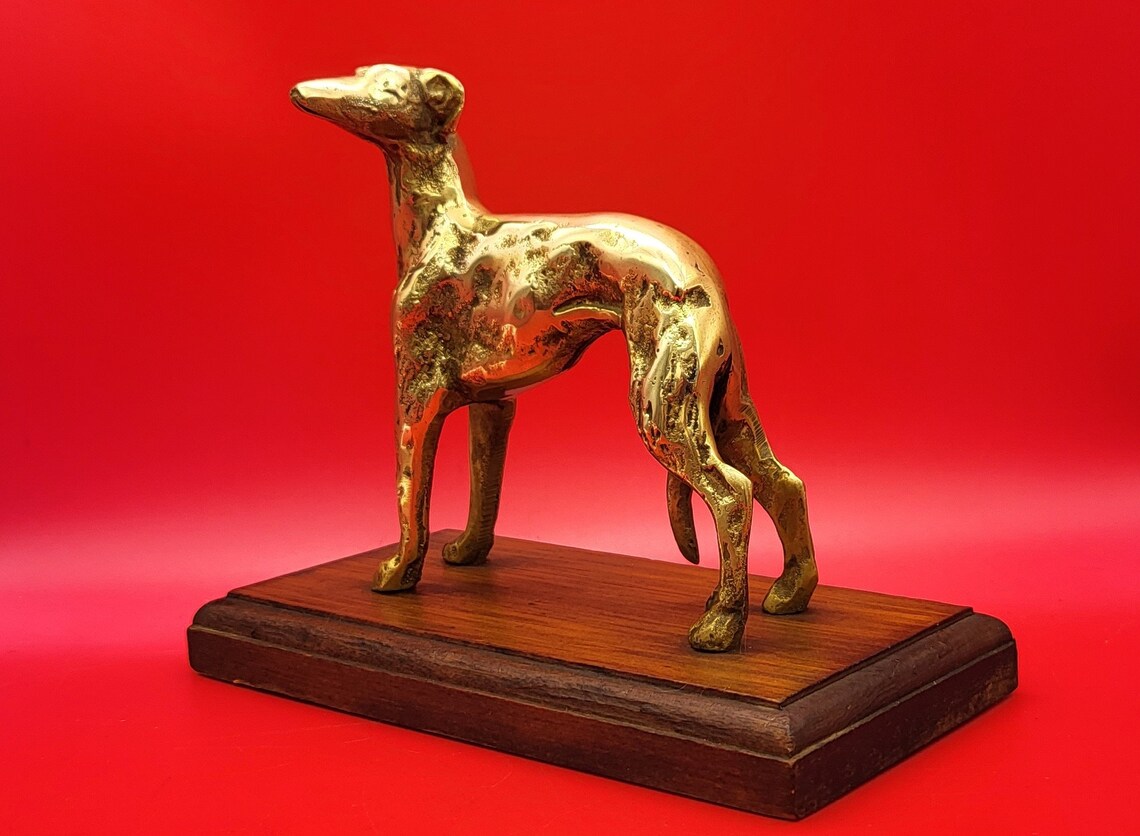 Antique NVB Solid Brass Standing Whippet / Greyhound / Lurcher - Etsy