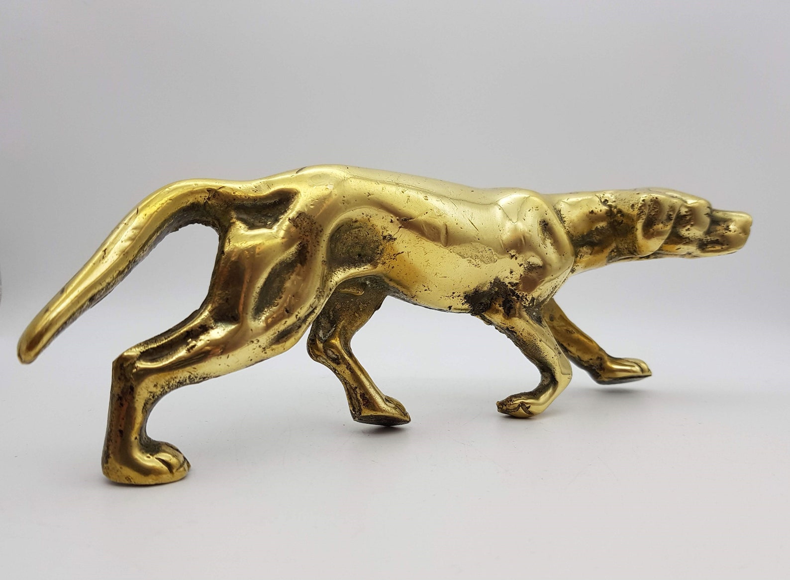 Antique Brass Pointer Dog Statue Ornament Working Hunting | Etsy