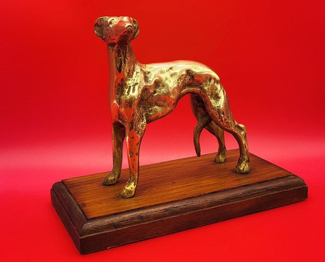 Antique NVB Solid Brass Standing Whippet / Greyhound / Lurcher Statue ...