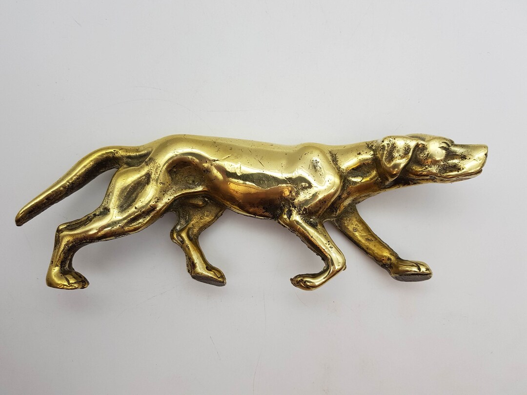 Antique Brass Pointer Dog Statue Ornament - Working Hunting Dog ...