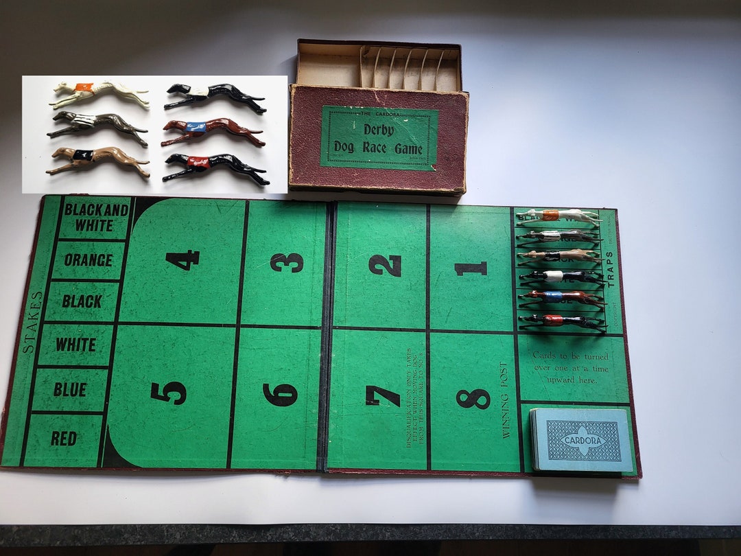 Vintage Cardora Derby Dog Race Game - Racing Greyhound Game - Complete ...