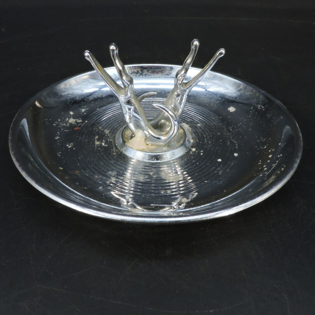 Vintage Art Deco Alligator Ashtray ~ Mid-century Chrome Ashtray ...