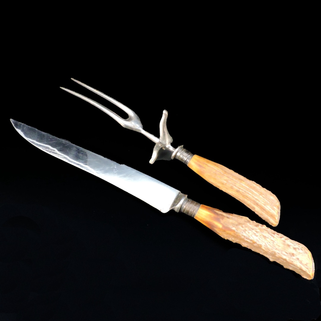 Stag Handled Carving Set ~ Antique Cutlery Set ~ J.A. Henckels, Germany ...