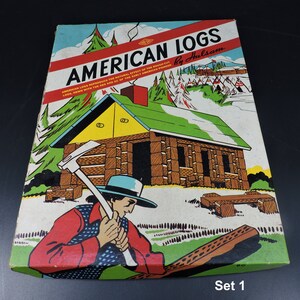 Vintage Lincoln Logs ~ American Logs by Halsam ~ Toy Log Sets ~ Log ...
