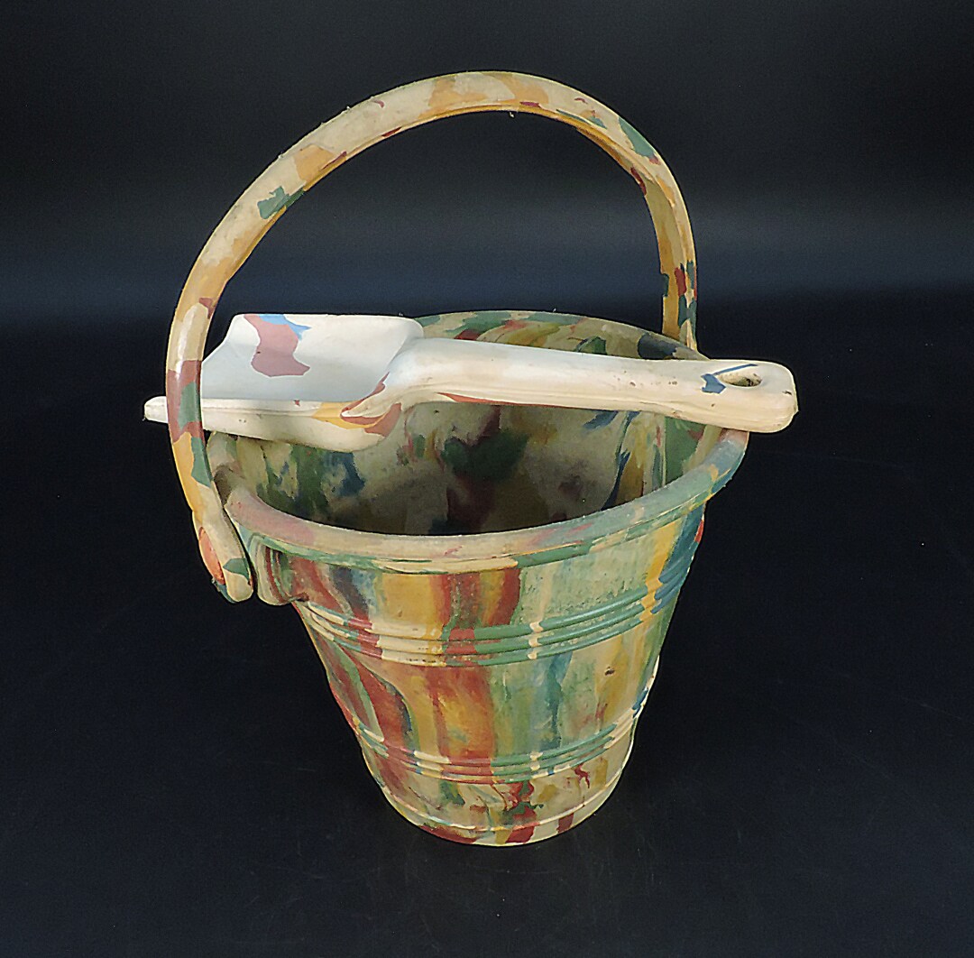 Vintage Rubber Sand Pail ~ Toy Rubber Sand Pail & Shovel ~ Collectible ...