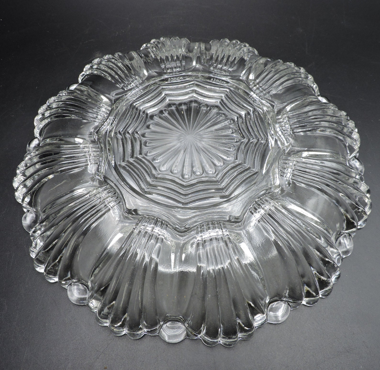 Vintage Deviled Egg Plate Pressed Glass Deviled Egg Plate - Etsy