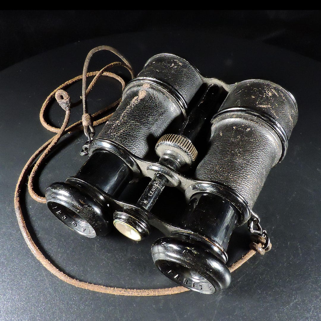 Vintage Binoculars With Compass ~ Old Army Long Range Binoculars ~ WWI ...