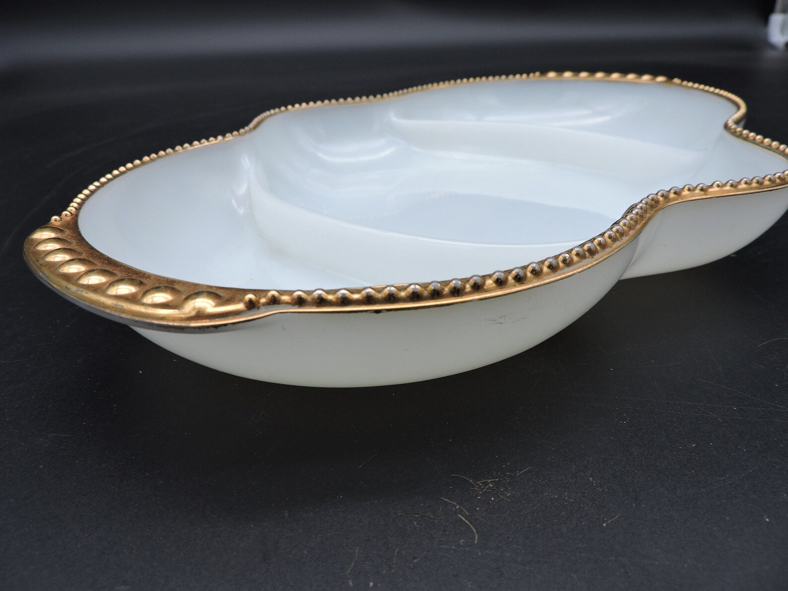 Vintage Fire King Dish ~ Vintage Gilded Serving Dish ~ Gilded Milk ...