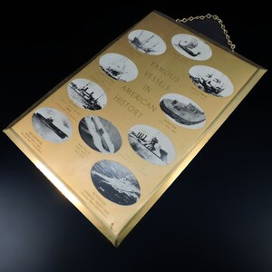 Vintage Brass Maritime Vessels Plaque ~ Brass Ships Plaque ~ American ...