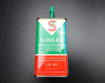 Vintage Rare Singer Sewing Machine Oil Can With Top. Partial Full ...