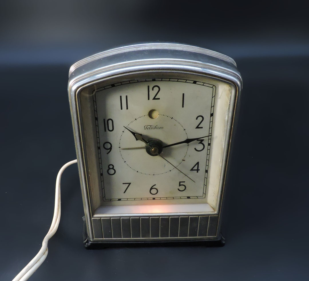 Vintage Art Deco Clock ~ Art Deco Clock ~ Art Deco Alarm Clock ...