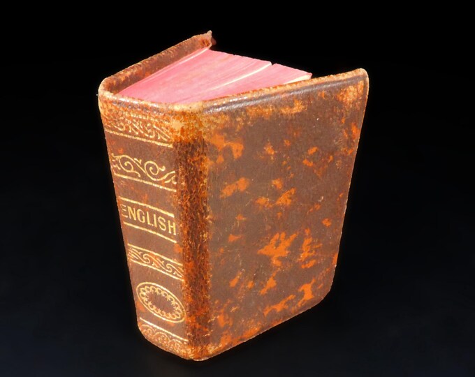 Miniature Leather Dictionary ~ Antique Miniature Book ~ Little Webster ...