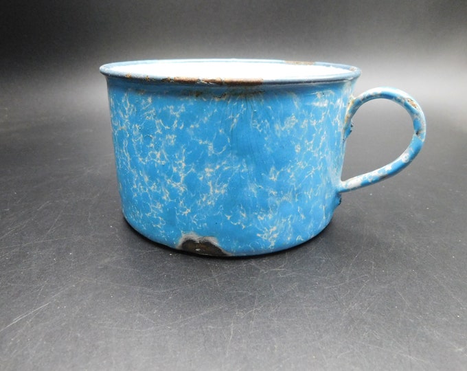 Vintage Enamelware Cup ~ Blue Enamelware Cup ~ Antique Enamelware Cup ...