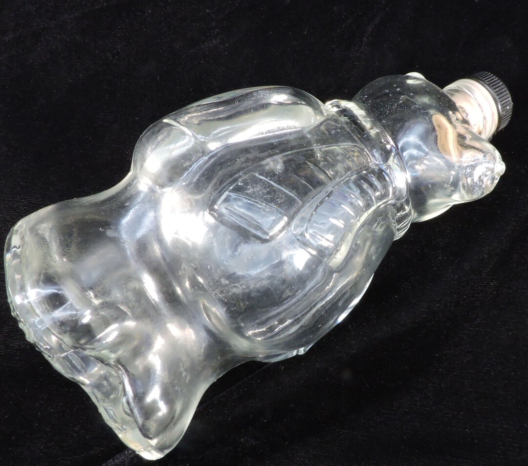 Vintage Bear Bottle ~ Bear With Scarf Bottle ~ Glass Figural Bottle ...