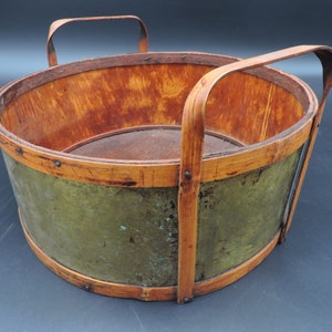 Antique Basket Early 20th Century Basket Brass, Reed & Wood Basket ...