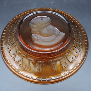 Vintage ABC Plate ~ Clays Crystal Works Plate ~ Amber Glass ABC Plate ...