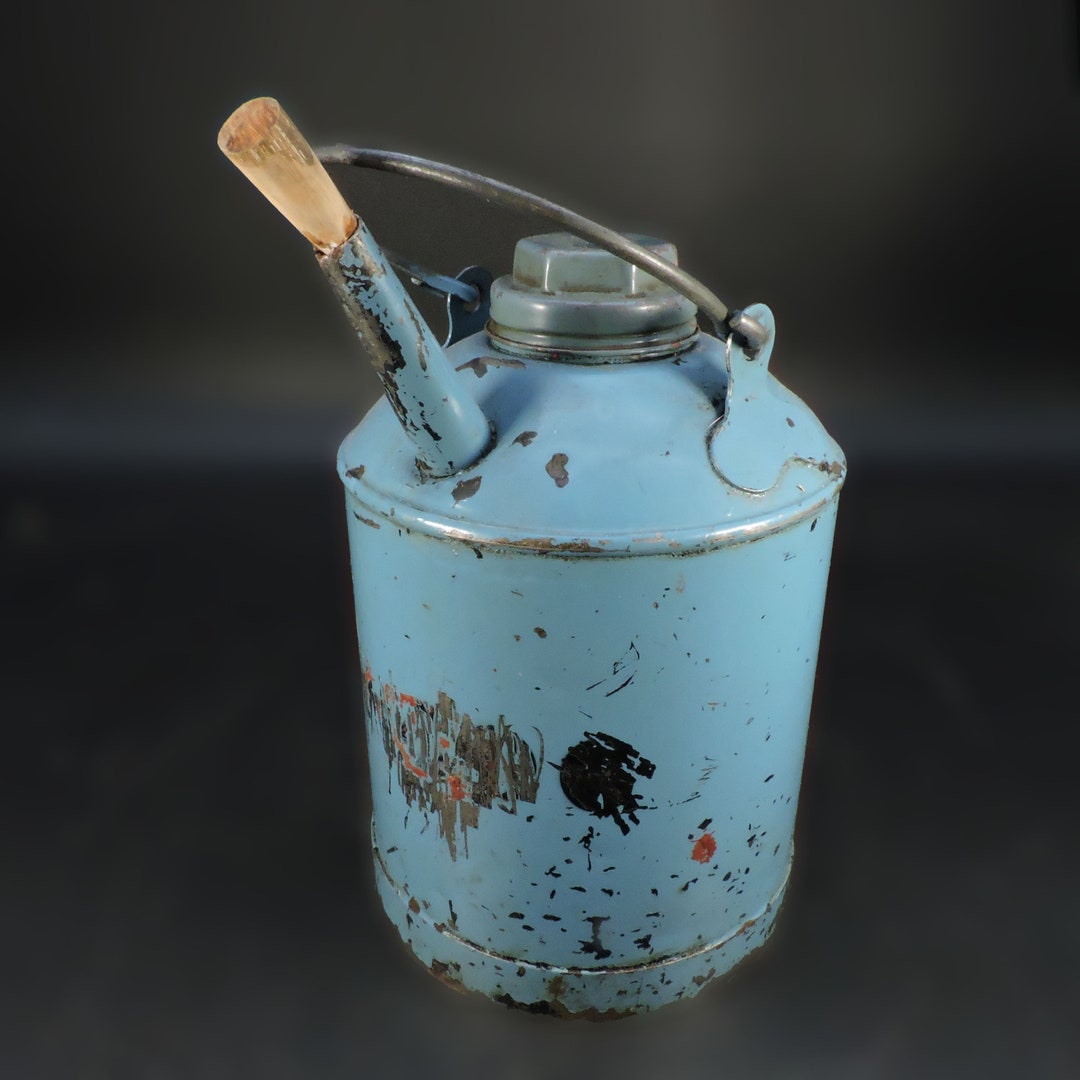 Vintage Gas Can ~ Vintage Kerosene Can ~ Old Blue Painted Can ~ Blue ...