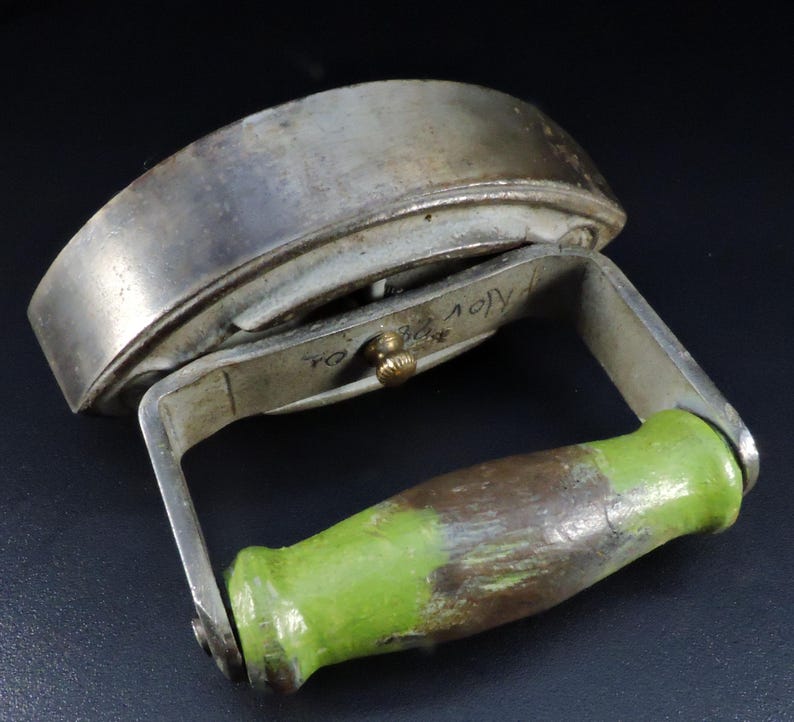 Vintage Toy Sad Iron ~ Primitive Hand Iron ~ Wood Green Handled Sad ...