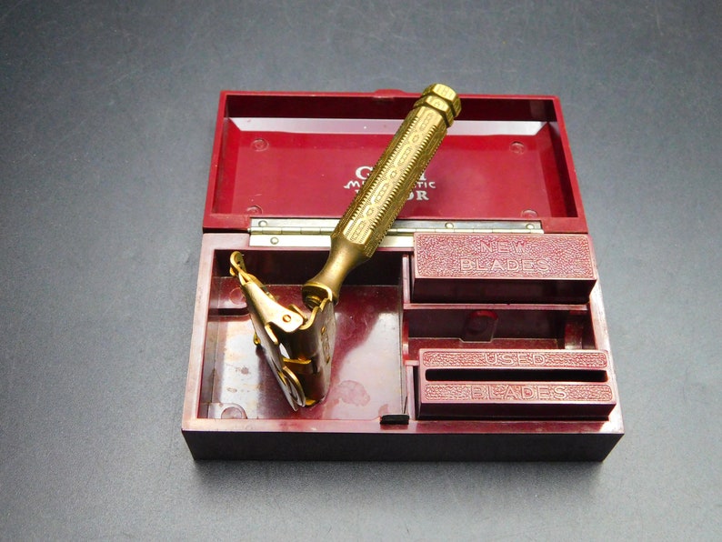 Vintage GEM Razor With Case GEM Razor in Maroon Bakelite - Etsy