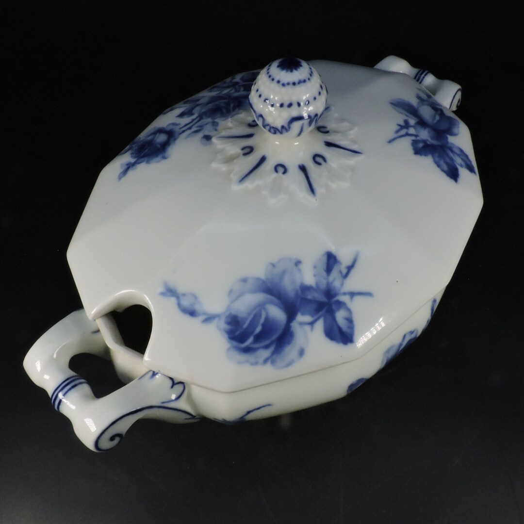 Antique Soup Tureen ~ Vintage Soup Tureen ~ Flo Blue Porcelain Soup ...