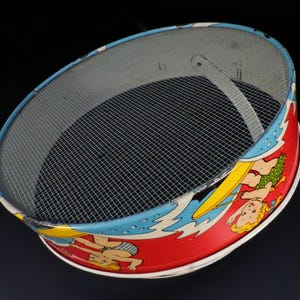 Vintage Tin Sand Toy ~ Colorful Sand Sifter ~ Collectible Tin Litho Toy ...