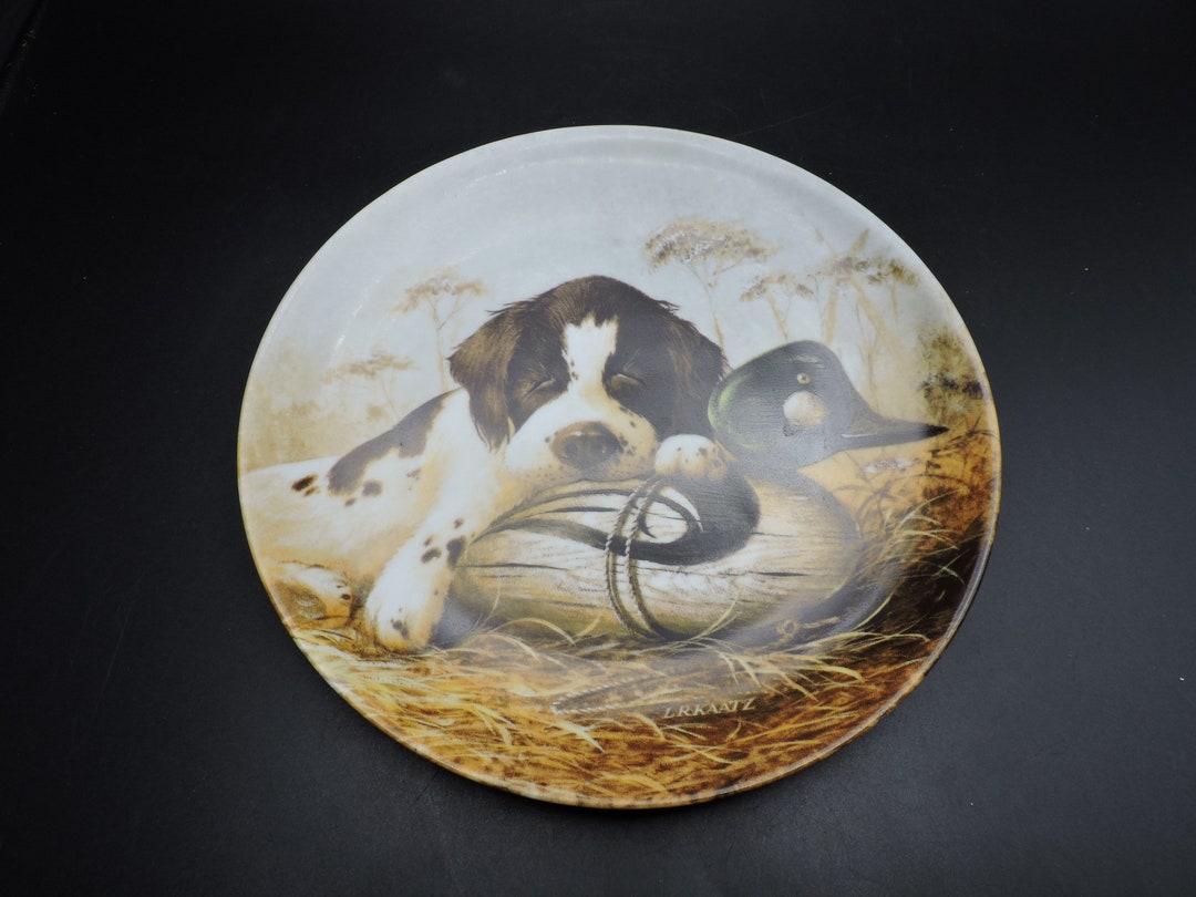 Vintage Dog Plate ~ Springer Spaniel Decorative Plate ~ Field Puppies ...