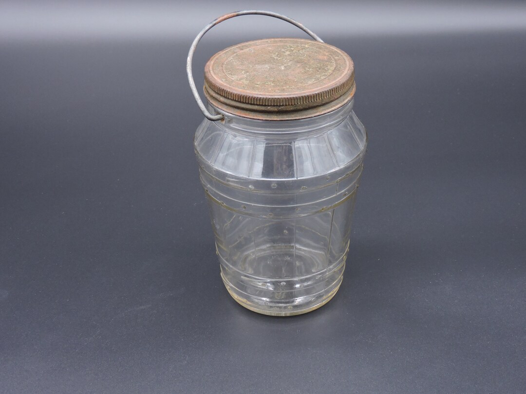 Vintage Storage Jar ~ Antique Bail Handled Jar ~ Old Display Jar ...