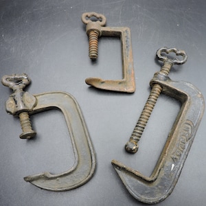 Antique C Clamps ~ Ornate C Clamps ~ Old Victorian Style C Clamps ...