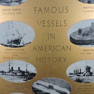 Vintage Brass Maritime Vessels Plaque ~ Brass Ships Plaque ~ American ...