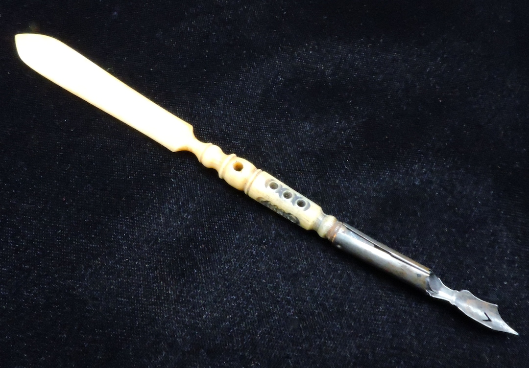 Antique Dip Pen/letter Opener ~ Hand Carved Dip Pen ~ Early Dip Pen ...