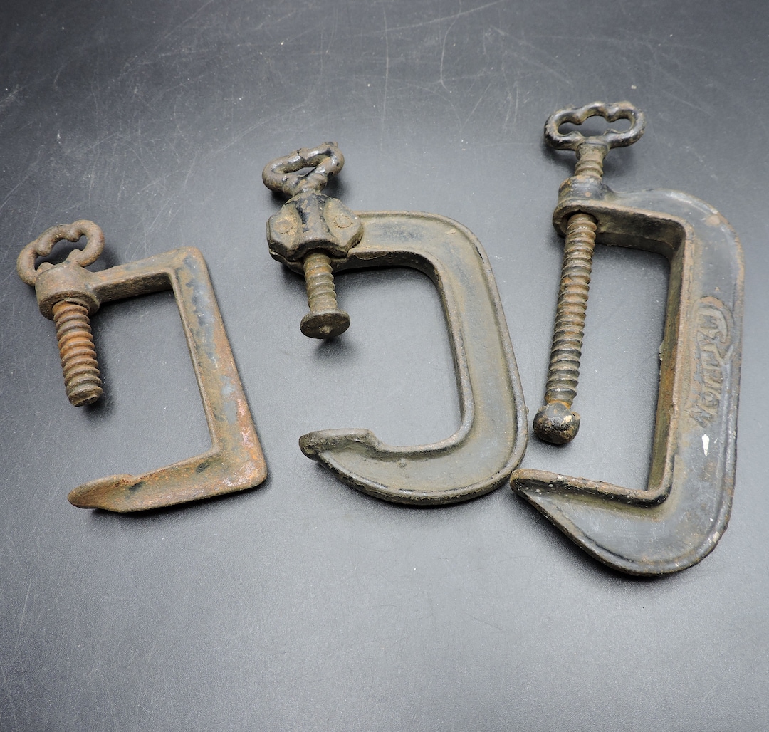 Antique C Clamps ~ Ornate C Clamps ~ Old Victorian Style C Clamps ...