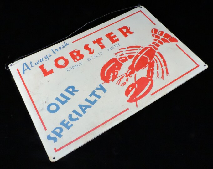 Vintage Lobster Sign ~ Original Fresh Lobster Sign ~ Lobster Sold Here ...