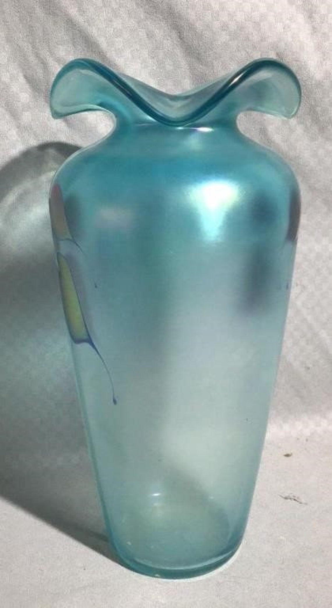 Abelman Art Glass Vase Stuart Abelman Vase Iridescent Moon | Etsy