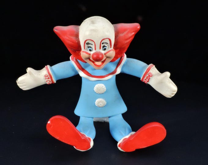 Vintage Bozo the Clown Bendy ~ Bozo the Clown Rubber Toy ~ Rubber Bendy ...