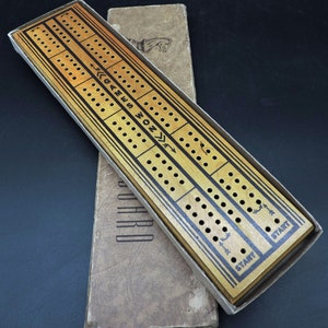 Vintage Cribbage Board ~ Cribbage Game Board ~ Wooden Cribbage Board ...
