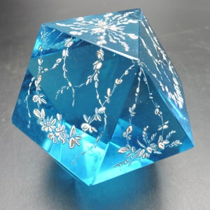 Vintage Blue Paperweight ~ Faceted Paperweight ~ Turquoise Blue ...