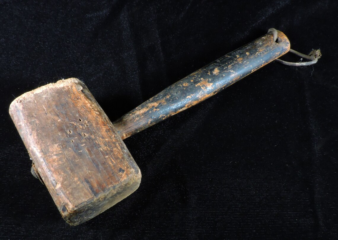 Antique Mallet ~ Well Used Wooden Mallet ~ Country Primitive ~ Vintage ...