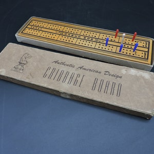 Vintage Cribbage Board ~ Cribbage Game Board ~ Wooden Cribbage Board ...
