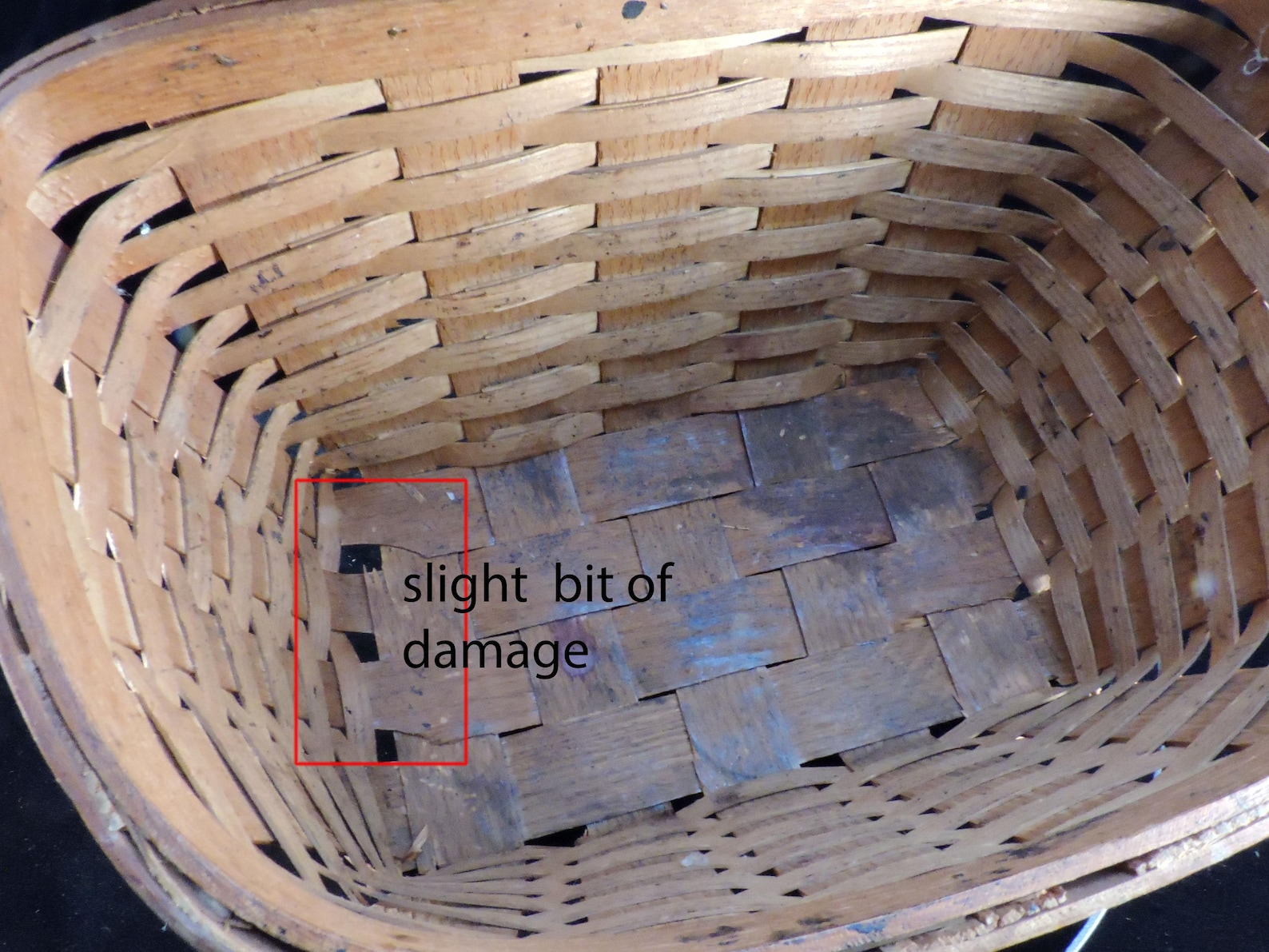 Early Peterborough Basket ~ Old Lidded Basket ~ Oak Splint Basket ...