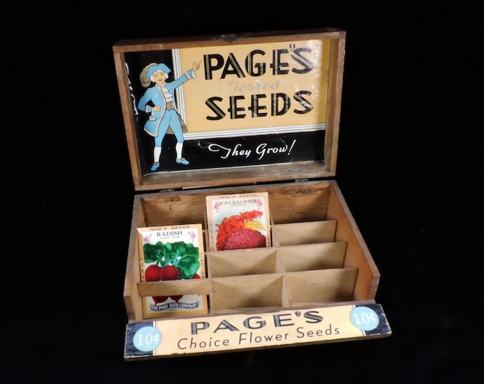 Antique Seed Box ~ Page Seed Co. Display Box ~ General Store Seed ...