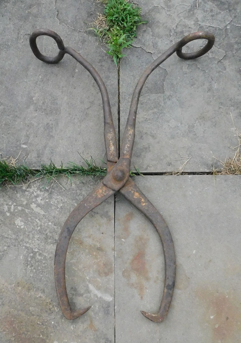 Vintage Ice/hay Tongs Massive Ice House Tool Ice/hay Hooks - Etsy