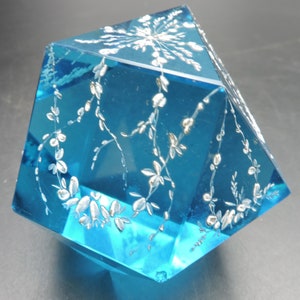 Vintage Blue Paperweight ~ Faceted Paperweight ~ Turquoise Blue ...