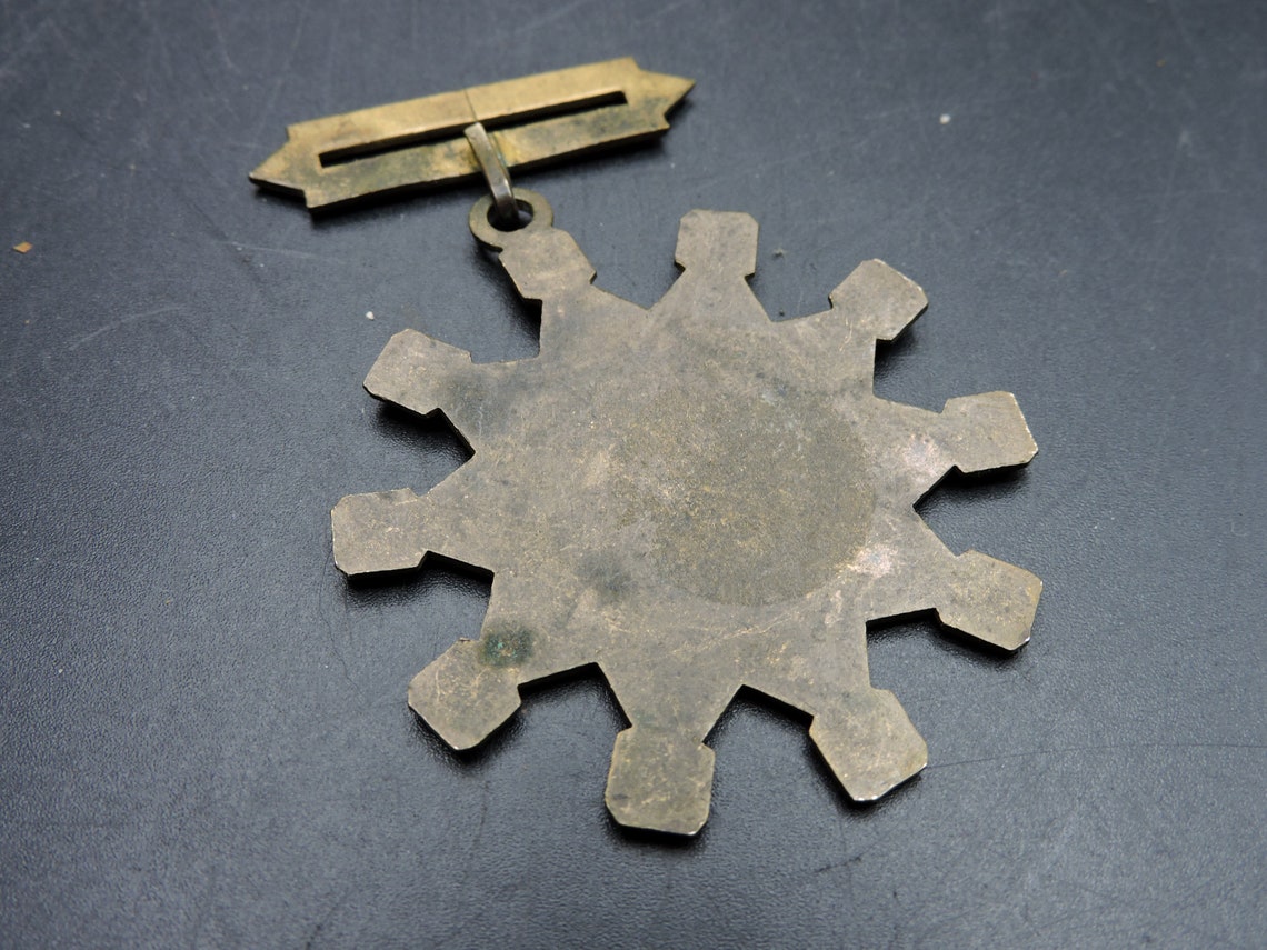 Vintage Medallion Old Brass Medallion Unique Brass Medal Etsy