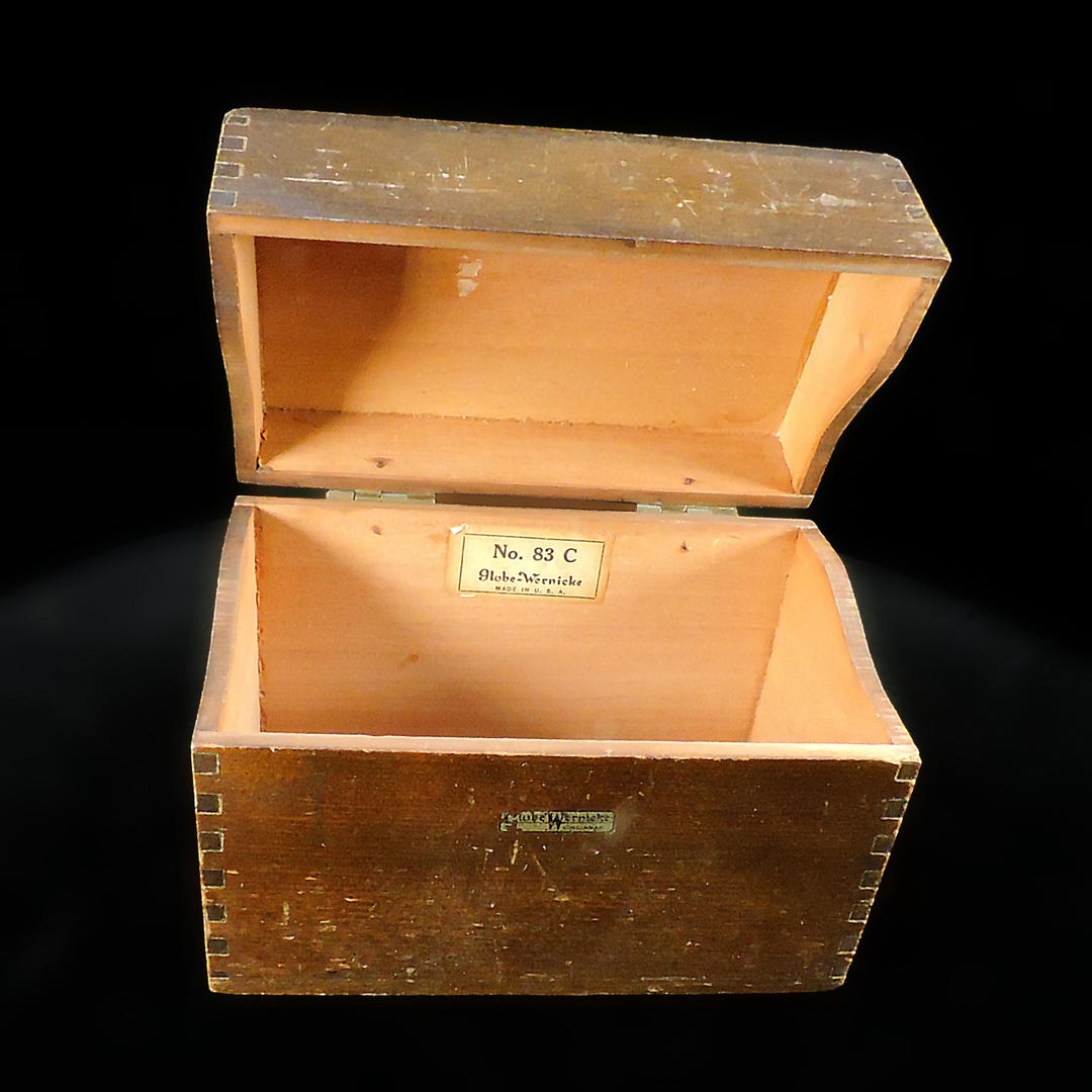 Vintage Wooden File Box ~ Old Wooden Storage Box ~ Keepsake Box ...