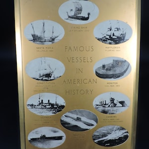 Vintage Brass Maritime Vessels Plaque ~ Brass Ships Plaque ~ American ...