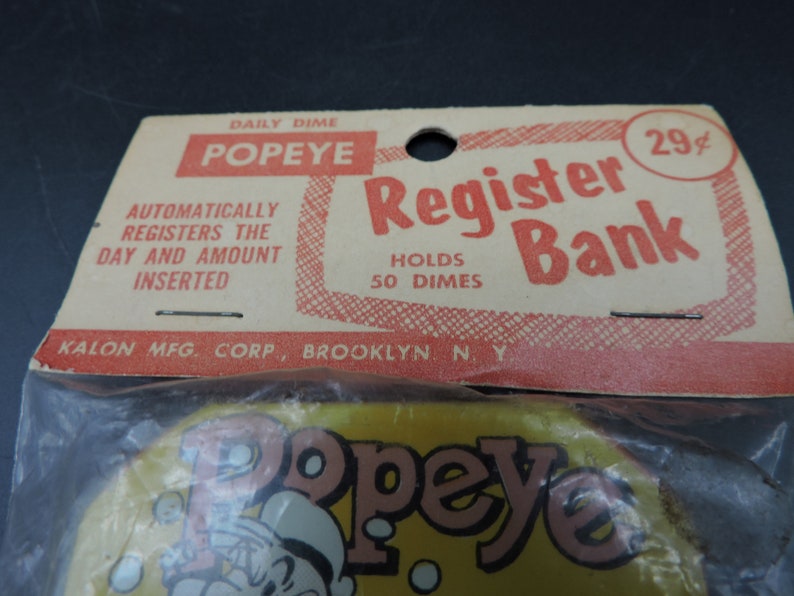 Vintage Popeye Dime Bank ~ NOS Popeye Bank ~ Popeye Dime Bank Original ...