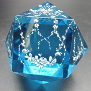 Vintage Blue Paperweight ~ Faceted Paperweight ~ Turquoise Blue ...