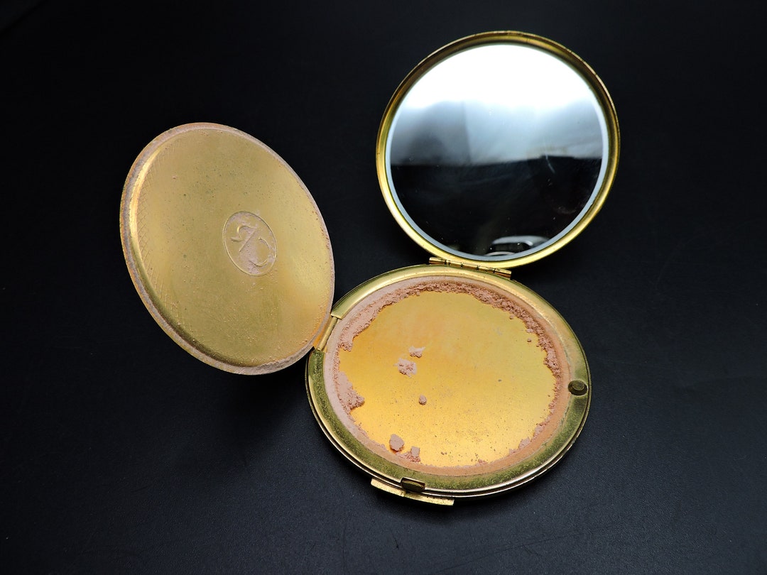 Vintage Brass Compact ~ Charles of the Ritz Compact ~ Enamel & Brass ...